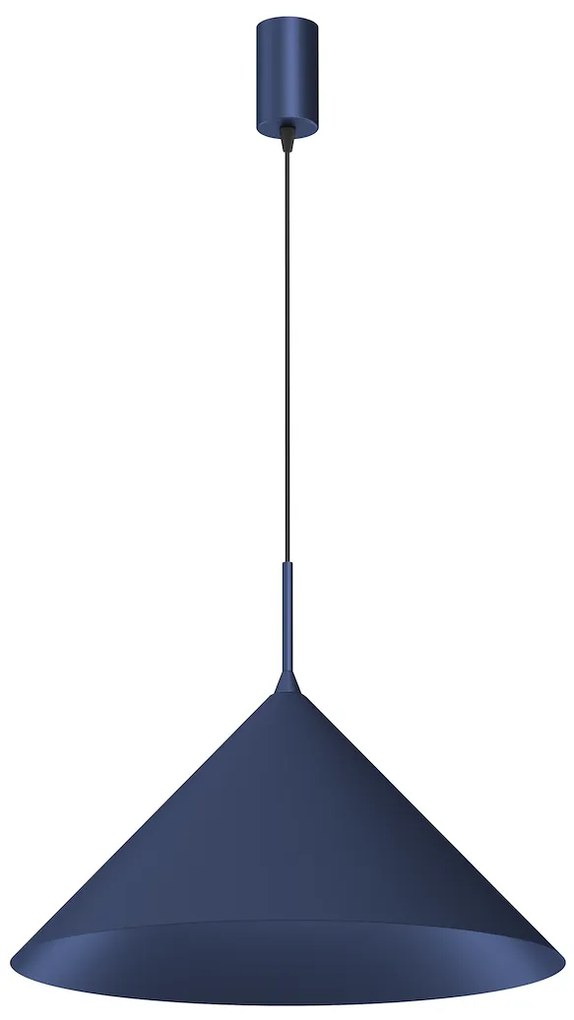 Závěsné svítidlo Capital, 1x tmavomodré kovové stínítko, (fi 46cm), db