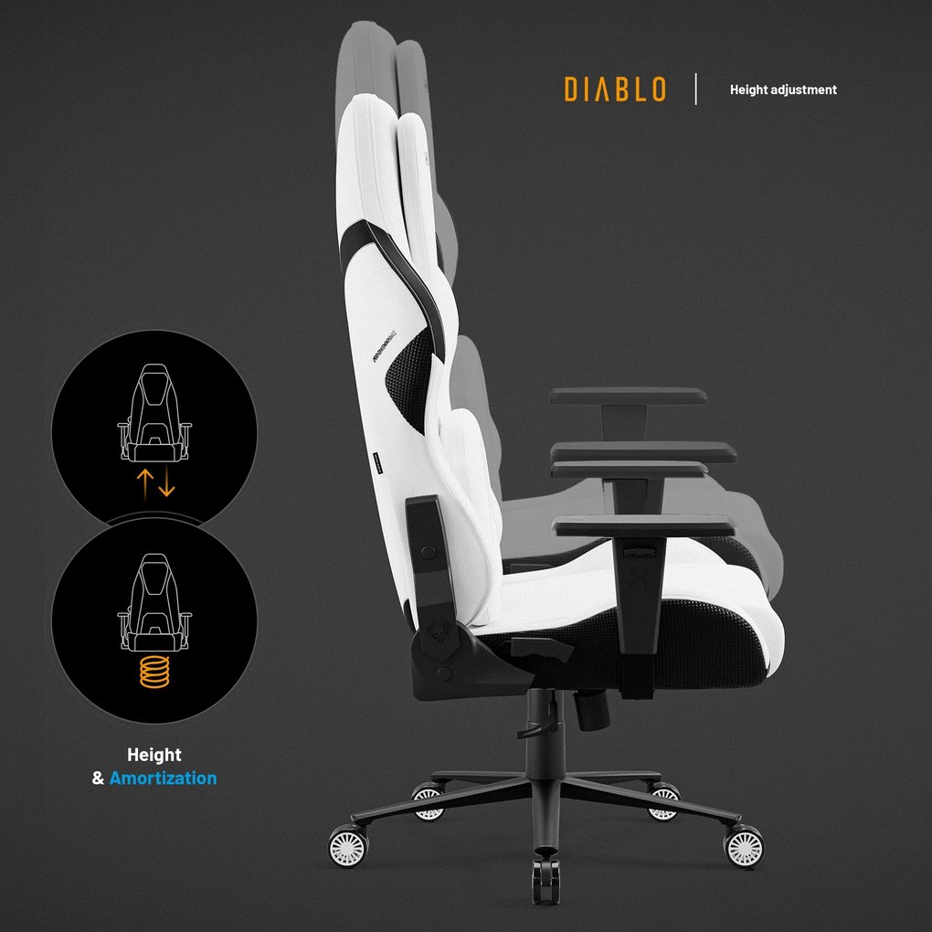 Herní židle bílá Normal Size: Diablo X-One Prime Ghosted White