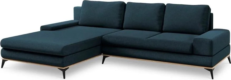 Petrolejově modrá rozkládací rohová pohovka Windsor &amp; Co Sofas Planet, levý roh