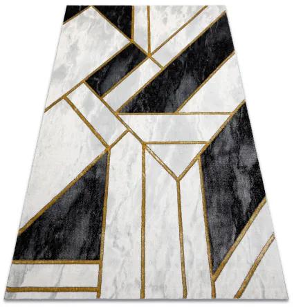Dywany Luszczow Kusový koberec EMERALD EXCLUSIVE 1015 mramor, geometrický černý / zlato Rozměr koberce: 80 x 150 cm