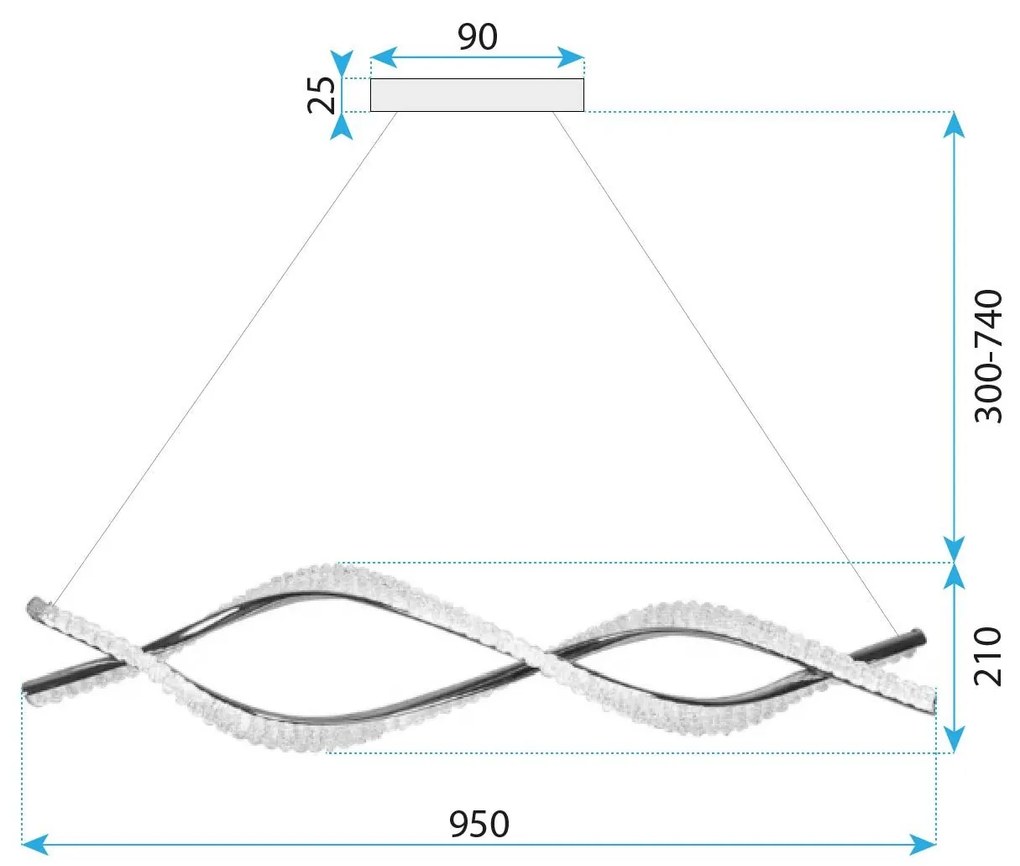Toolight LED osvětlení s vlnitým tvarem G033-CP zlatá