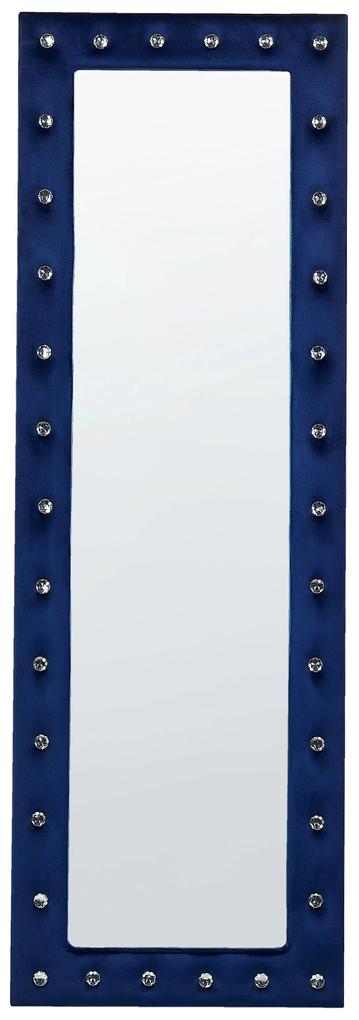 Sametové stojací zrcadlo 50 x 150 cm modré ANSOUIS Beliani