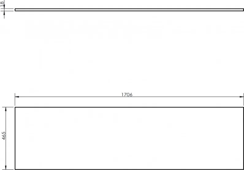 Mexen Uni, pracovní deska 170 cm, ořech, 91AXX-1704-464-18-86