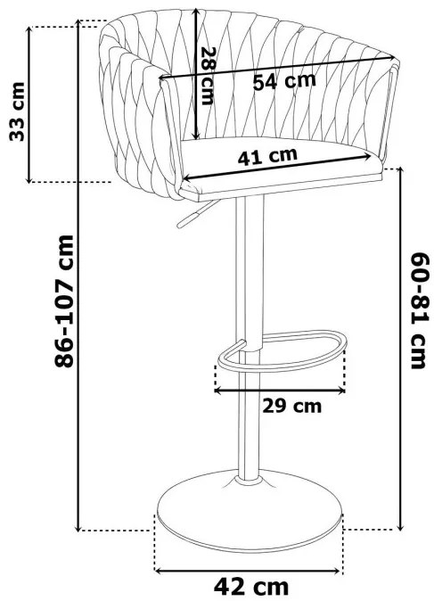 Barová židle COFTON sametová, grafitová / černá