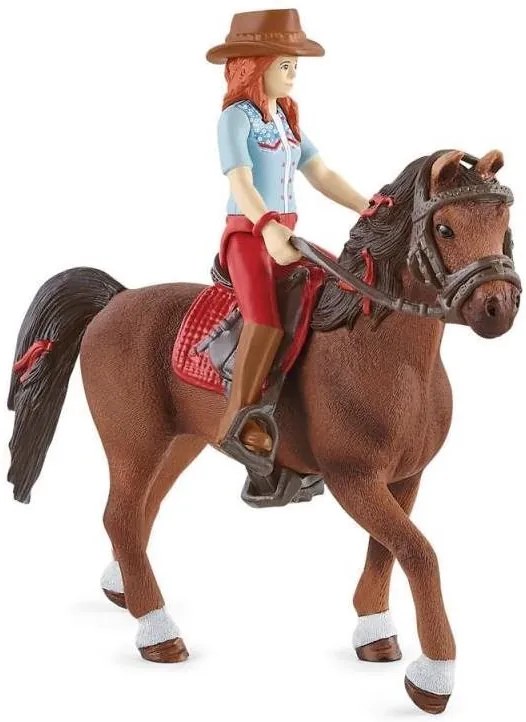 Figurky schleich zrzka hannah s pohyblivými klouby na koni 42539