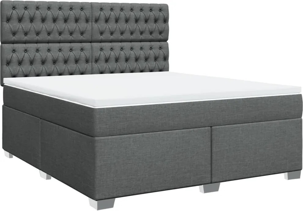 Box spring postel s matrací tmavě šedá 180x200 cm textil 3290575