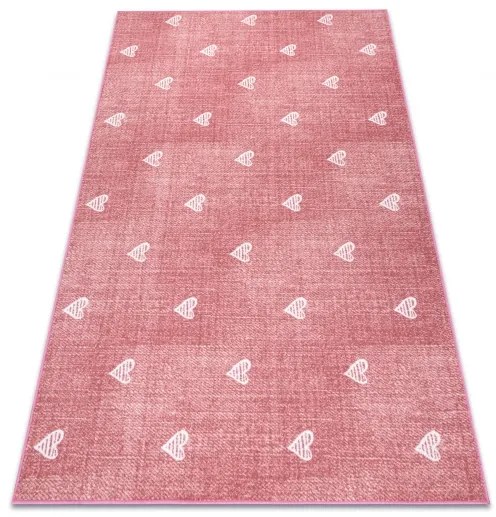 Dětský kusový koberec HEARTS Srdíčka Růžový Rozměr: 200x450 cm