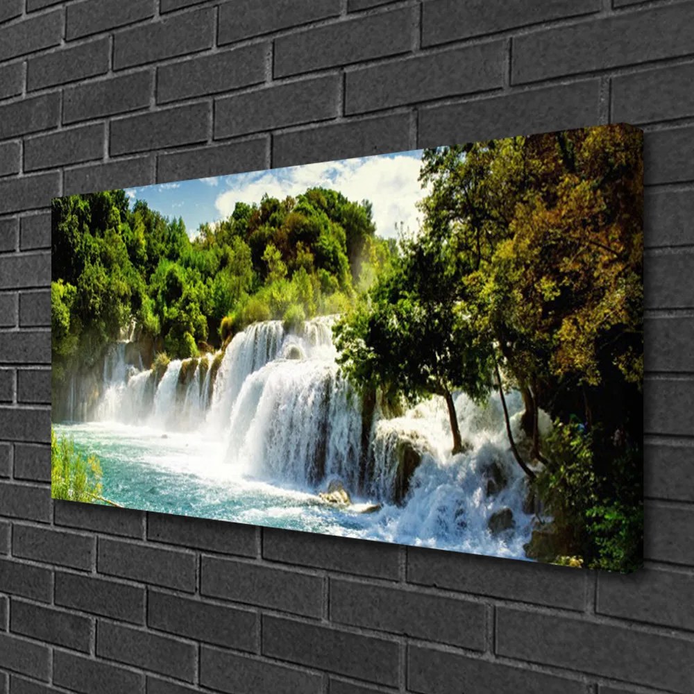 Obraz na plátně Vodopád Příroda Les 120x60 cm