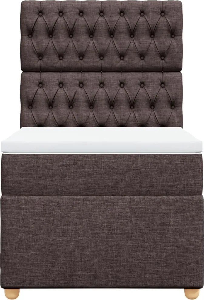 Box spring postel s matrací tmavě hnědá 90x200 cm textil 3293473