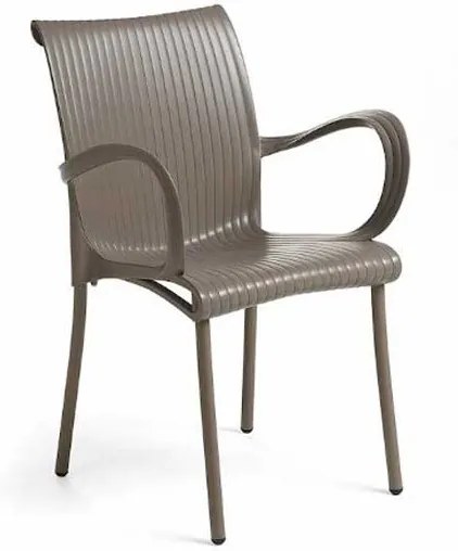 Dama židle šedo-hnědá - krémová