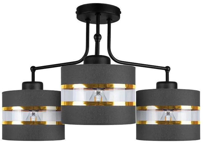 Černo-zlatý závěsný lustr Andy pro žárovku 3x E27  - Candellux