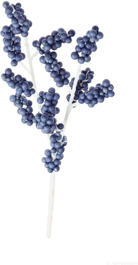 Umělá květina Asa Selection větvička modré bobule 37cm