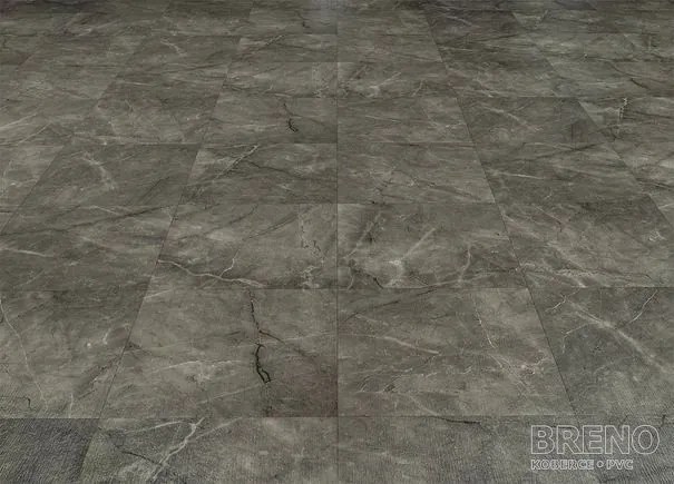 Breno PVC SIGMA Venato 93 – tmavý mramor, šíře 200 cm