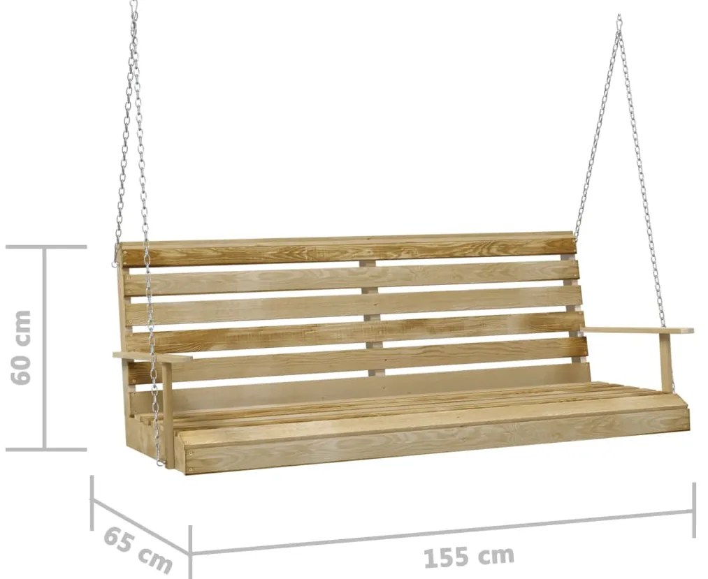 vidaXL Marketos Houpací lavice impregnovaná borovice 155 x 65 x 60 cm