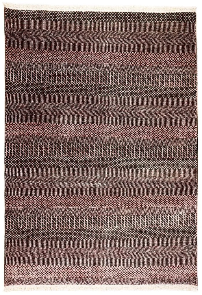 Diamond Carpets India, Ručně vázaný kusový koberec Diamond DC-MCN Black/rust, 365x550, červená, chodba / předsíň