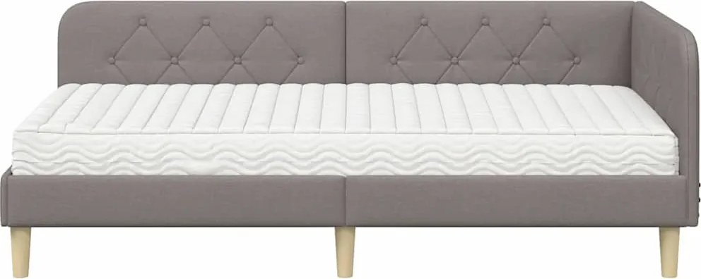 Rohový rám postele Taupe 100 x 200 cm textil 3394130