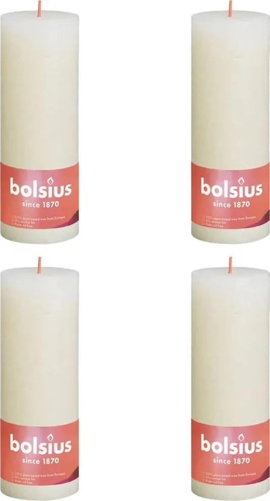 Bolsius Rustikální válcové svíčky Shine 4ks 190x68 mm [440839] Barva: Svěží olivová