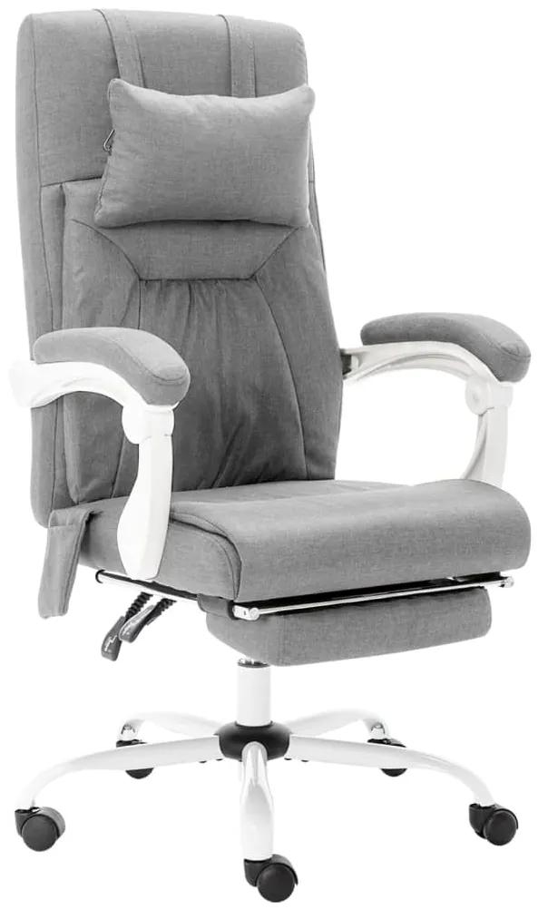 20321 vidaXL Masážní kancelářská židle šedá textil
