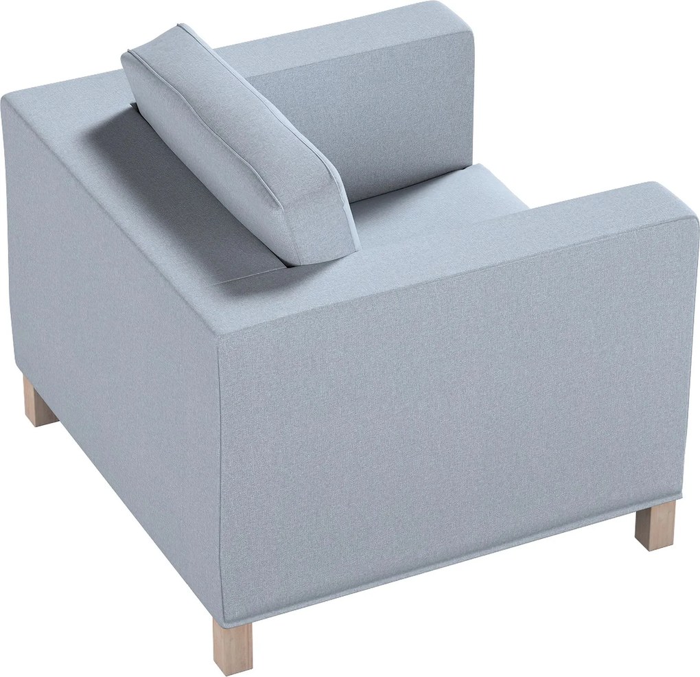 Potah na křesko IKEA Karlanda, krátký barva modrá látka pletený vzor