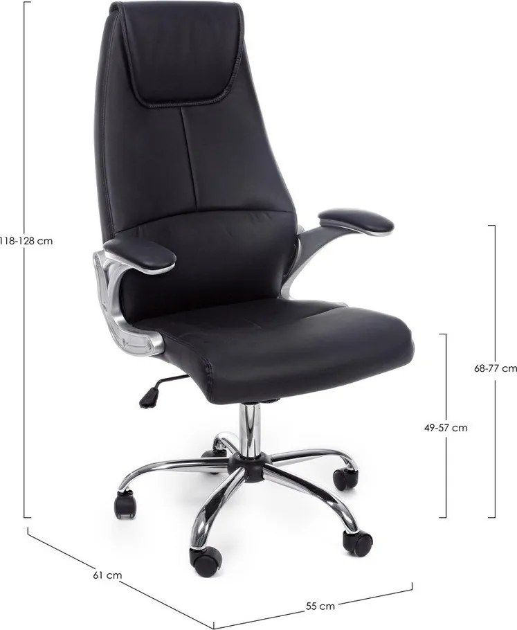 Černá kancelářská židle z imitace kůže Camberra – Bizzotto