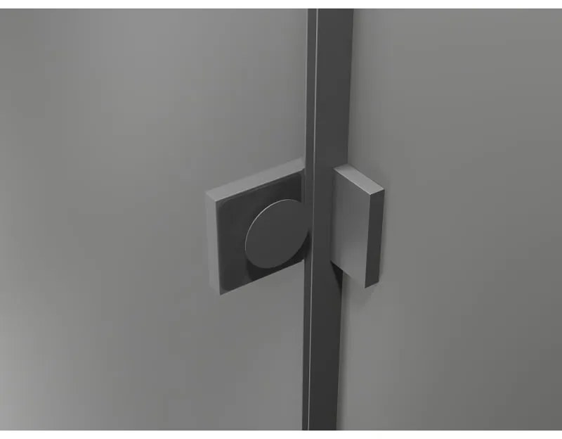 Mexen, Mexen Lunar levé otočné sprchové dveře 130 cm, transparentní, pistolový kov - 834-130-000-95-00-L