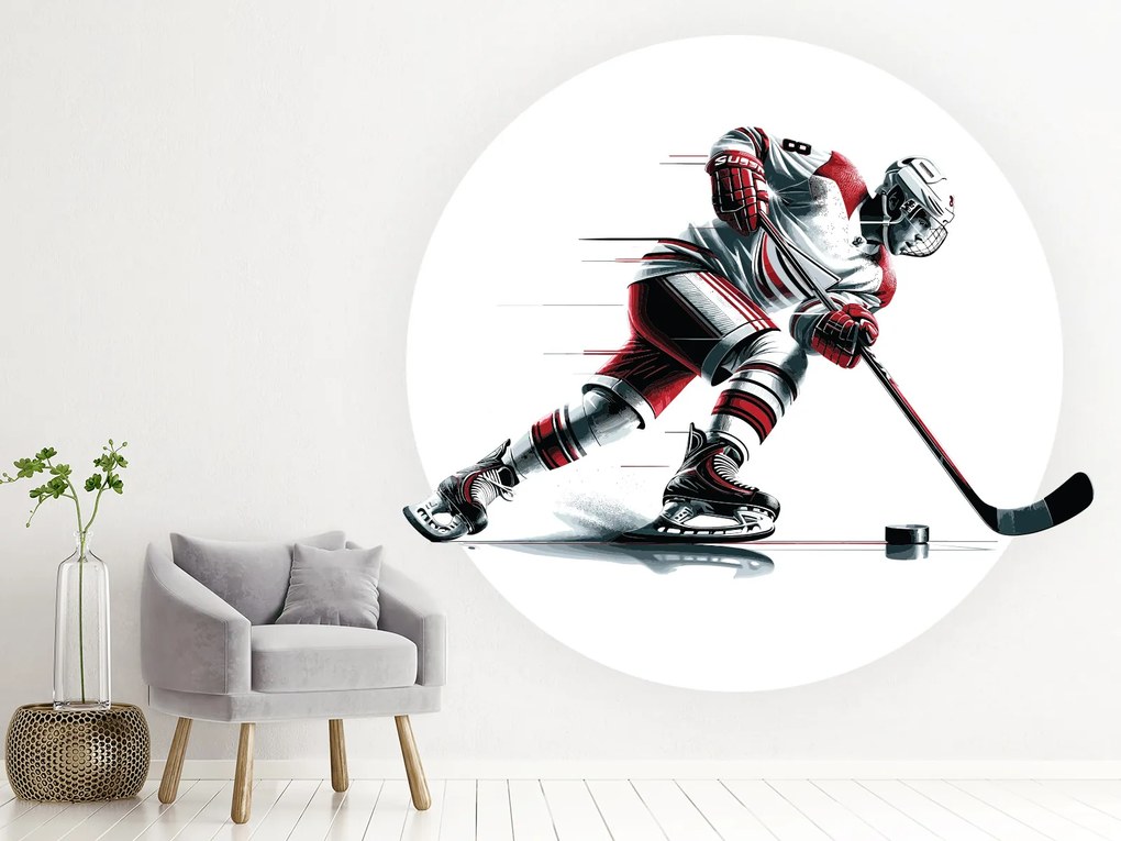 Hokejista 01 textilní přelepitelná samolepka na zeď arch 75 x 71 cm