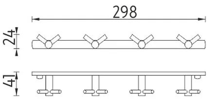 NIMCO MAC 2905831C-T-90 - Nástěnný věšák na ručníky BORMO 30 cm lesklý chrom