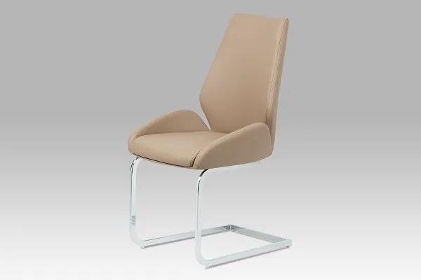 Jídelní židle chrom a ekokůže cappuccino HC-702 CAP