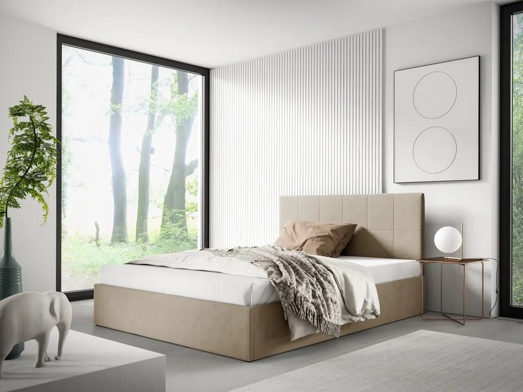Eka Čalouněná postel SMART 180x200 cm Barva látky Trinity: Fialová (Trinity 2311), Úložný prostor: Bez úložného prostoru