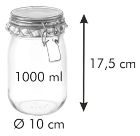 TESCOMA Zavařovací sklenice s klipem TESCOMA DELLA CASA 1000 ml