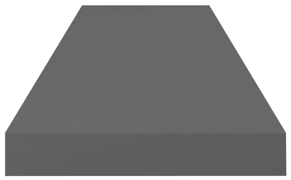 vidaXL Plovoucí nástěnné police 4 ks lesklé šedé 80x23,5x3,8 cm MDF