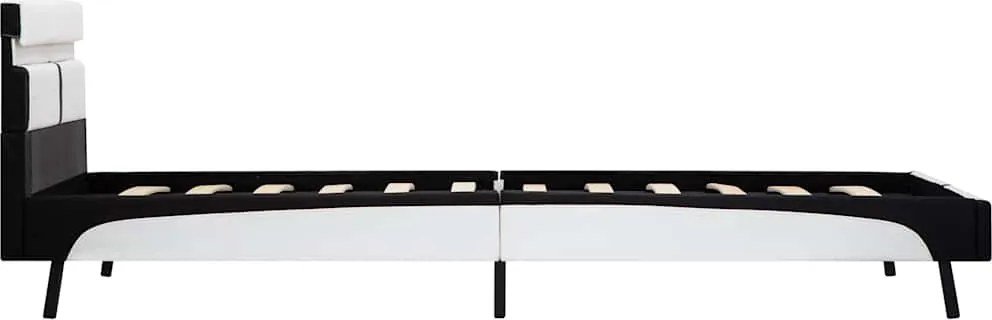 Rám postele s LED světlem bílý a černý umělá kůže 90 x 200 cm 280297