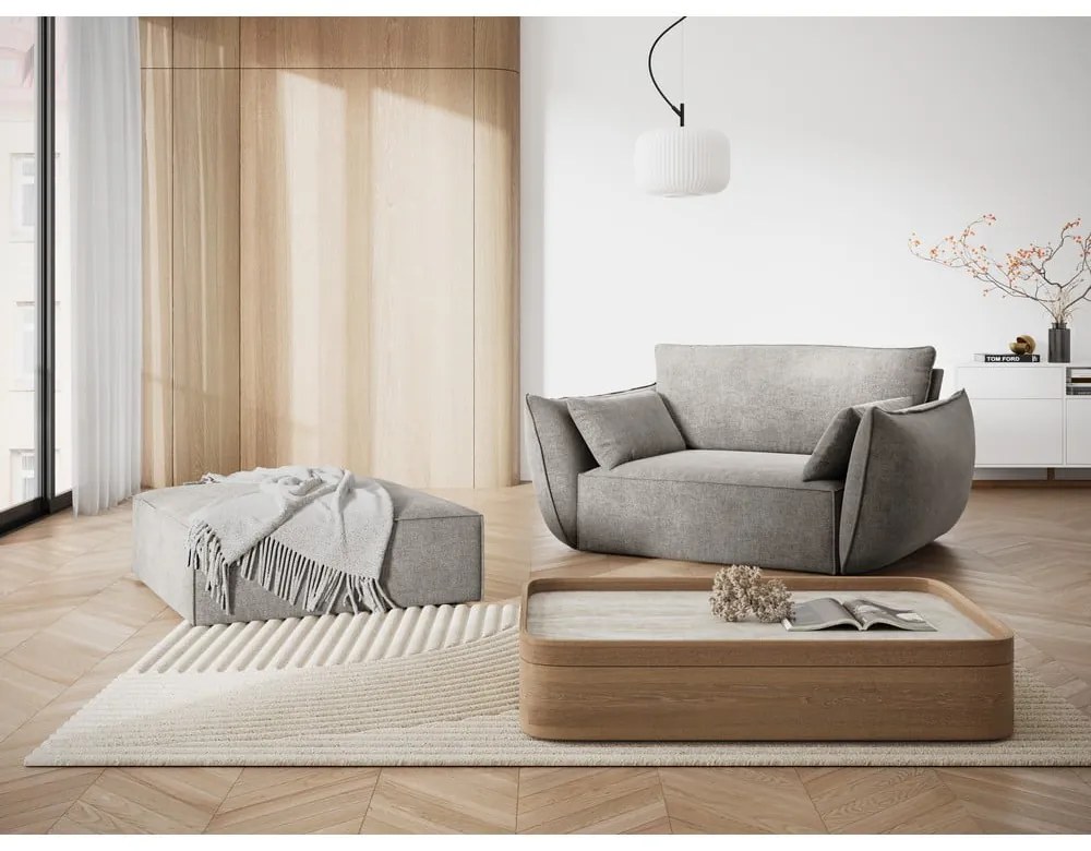 Světle šedé žinylkové křeslo Vanda - II. jakost – Mazzini Sofas