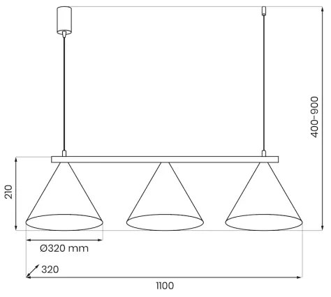 Lustr na lanku CAPITAL 3xGX53/15W/230V bílá