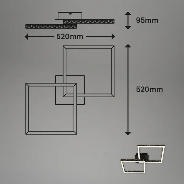 Brilo - LED Stmívatelný přisazený lustr FRAME 2xLED/9W/230V