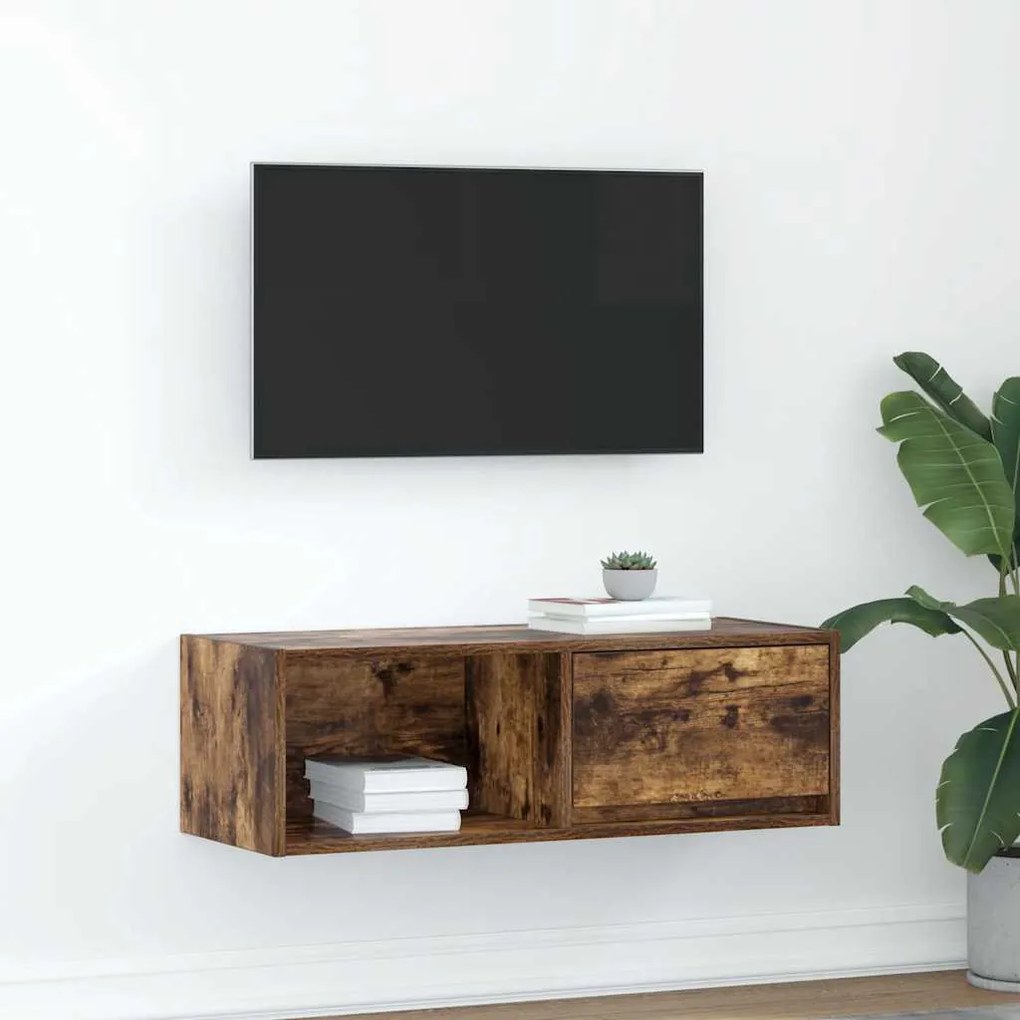 TV skříňka kouřový 80x31x25,5 cm kompozitní dřevo