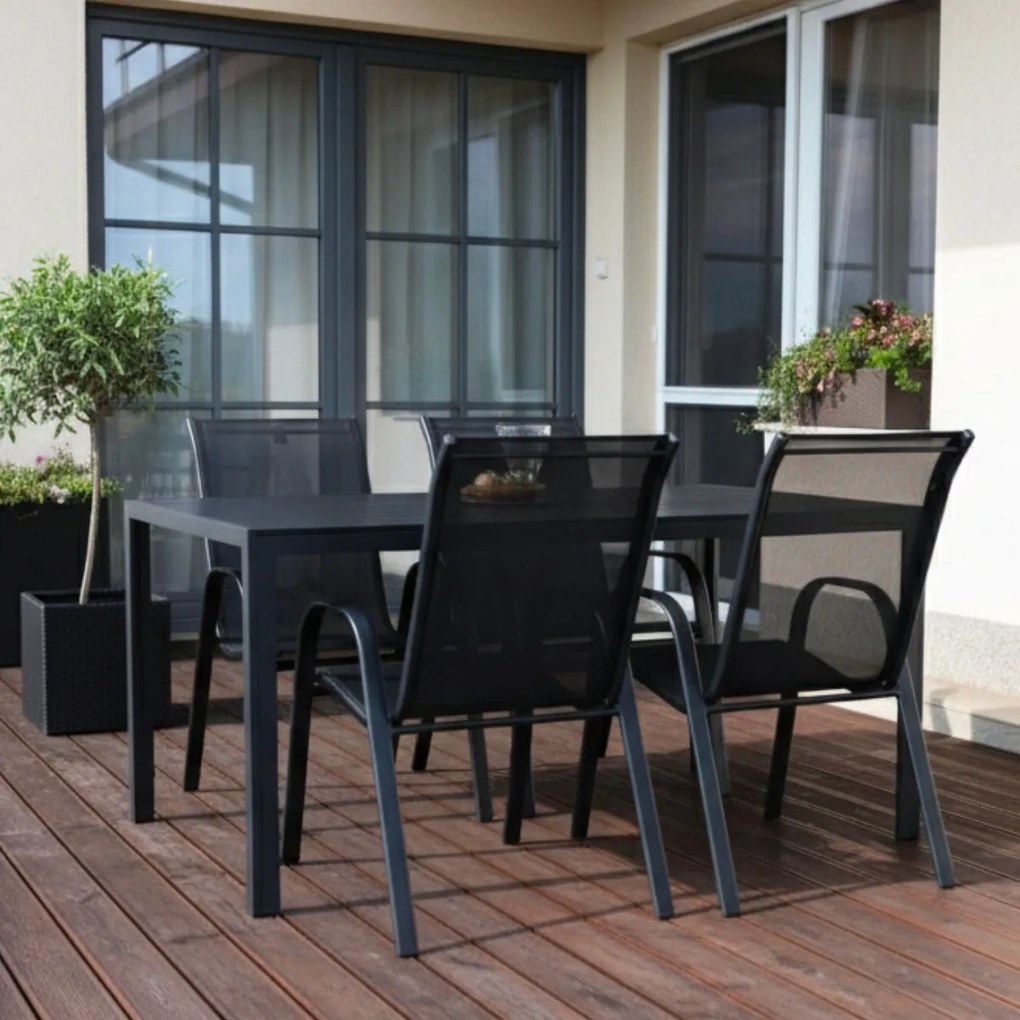 Vikio Venkovní zahradní set 140x80 pro 4 osoby DK302-140 antracit