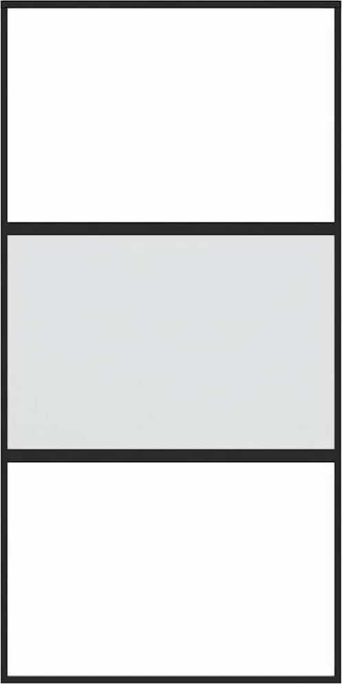 Posuvné dveře černé 102,5 x 205 cm tvrzené sklo a hliník 155203