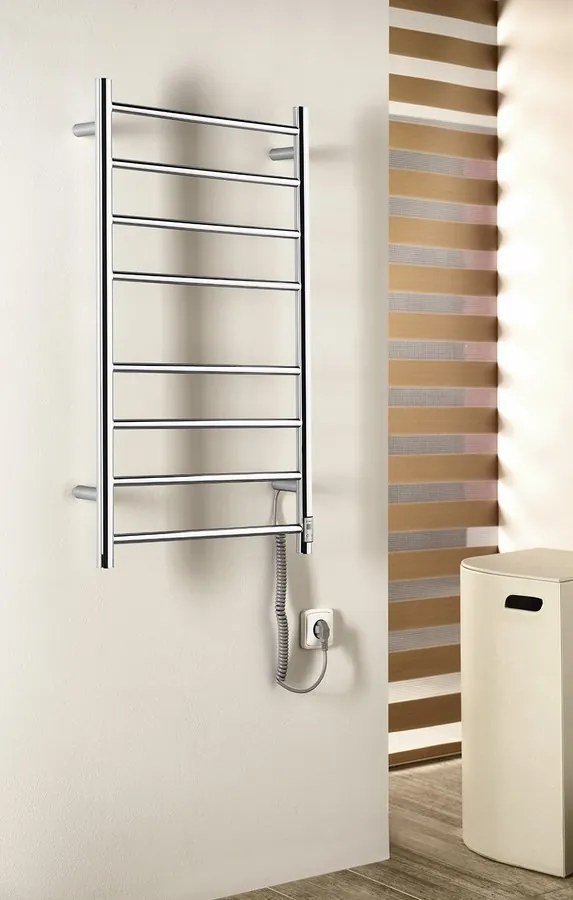 Sapho Sapho, REDONDO elektrický sušák ručníků, kulatý, 600x1500 mm, 130 W, leštěná nerez, ER250V