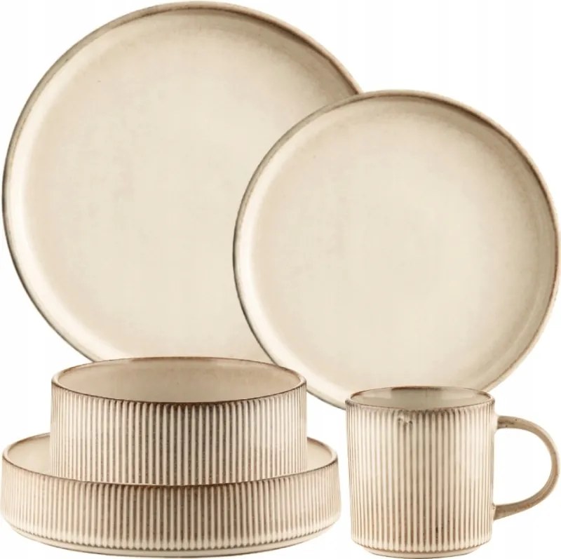 Jídelní Servis Porcelán Retro Evia Komplet Set 30 Kusů Pro 6 Osob