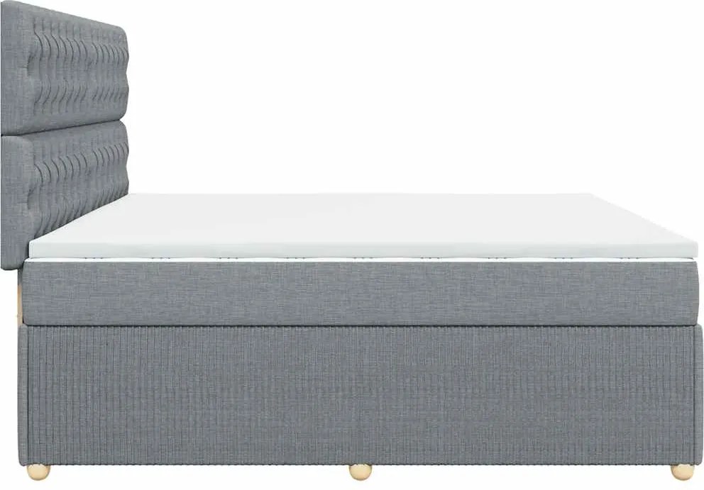 Box spring postel s matrací světle šedá 200 x 200 cm textil 3292170