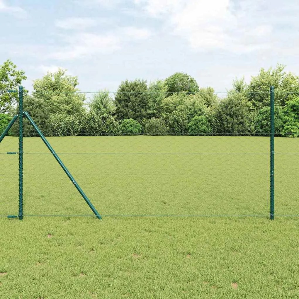 Hexagonální kotvení plotu 10 x 1,2 m Ocel potažená PVC Zelená 3352643