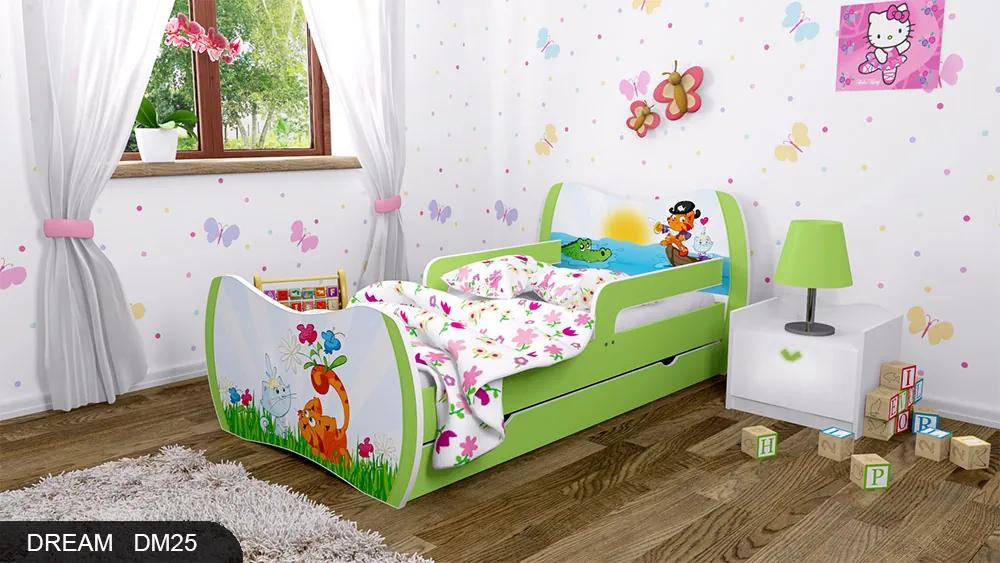 Dětská postel Dream vzor 25 180x90 cm zelená