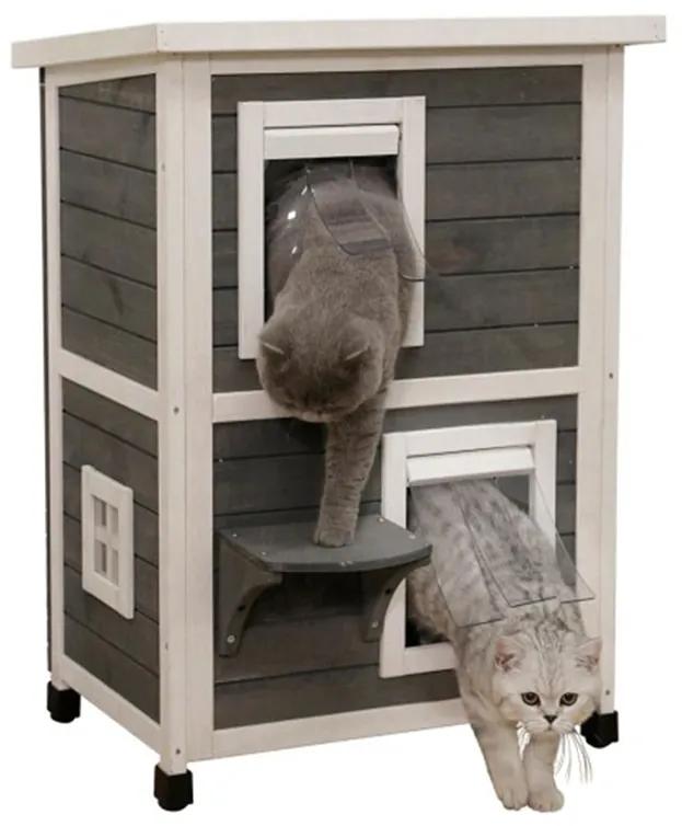 Dvoupatrová bouda pro kočky KERBL FAMILY 57 x 55 x 80 cm