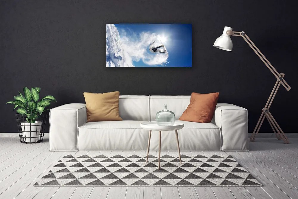 Obraz na plátně Snowboard Sport Sníh Zima 100x50 cm