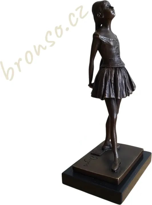 Malá tanečnice Degas – Bronzová soška – Tanečnice na mramorovém podstavci