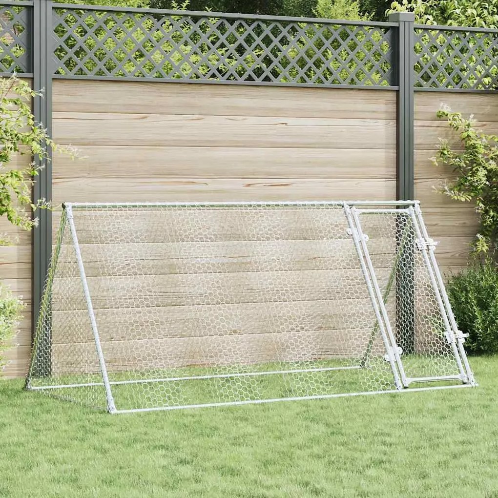 Klec pro kuřata stříbrná 200 x 105 x 91 cm pozinkovaná ocel 172557