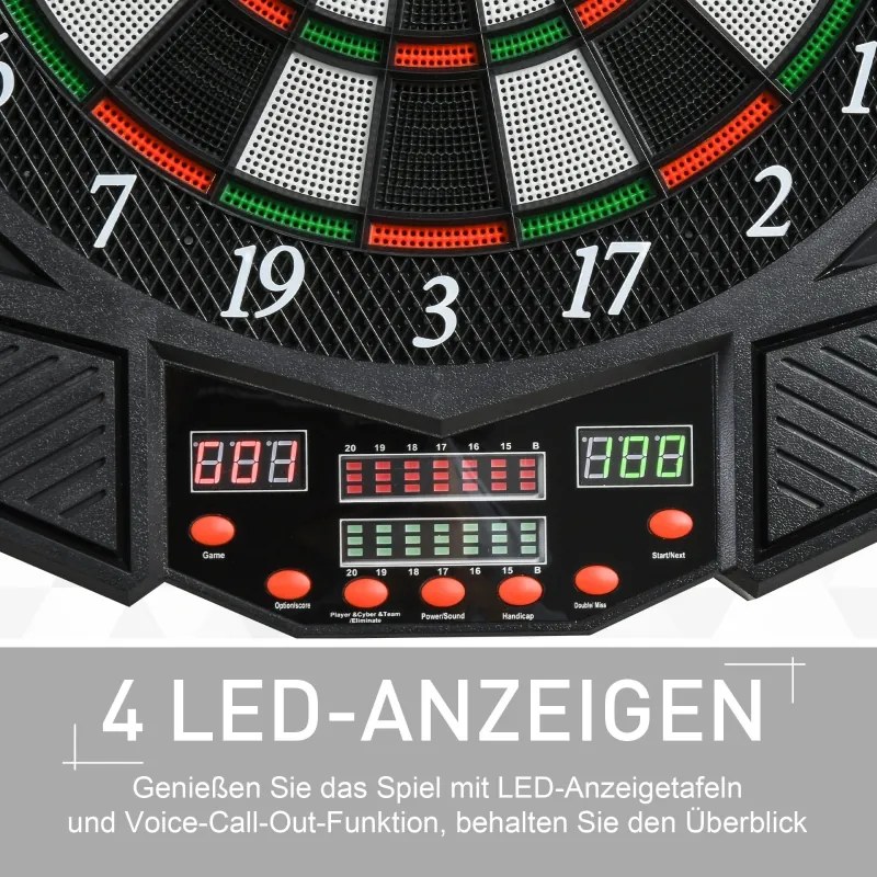 Elektronický terč na šipky s LED displejem vč. 12 šipek, 49 x 55 cm B8-0006