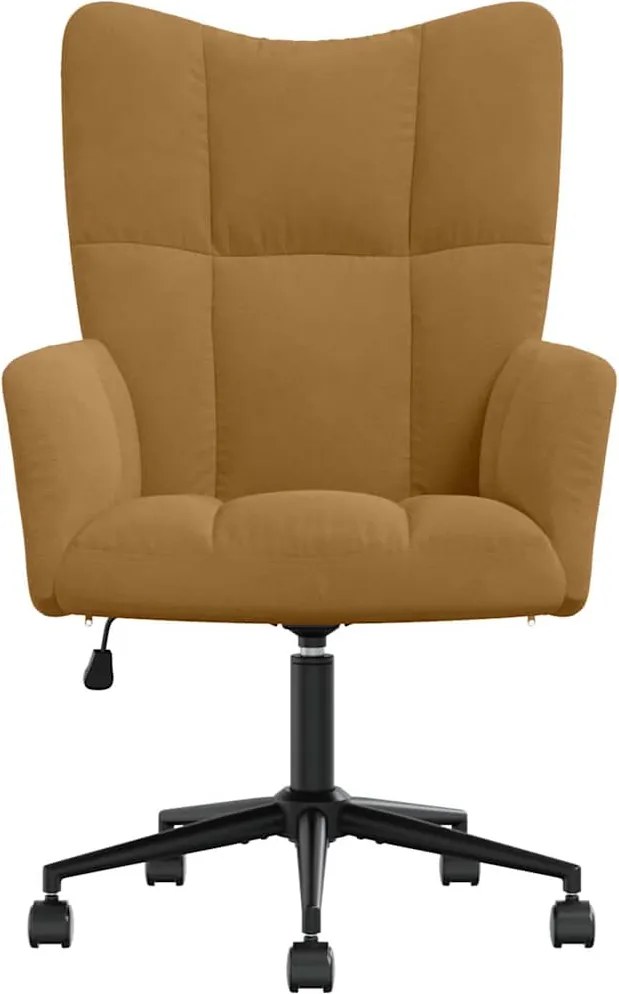 Relaxační křeslo hnědé samet 328180