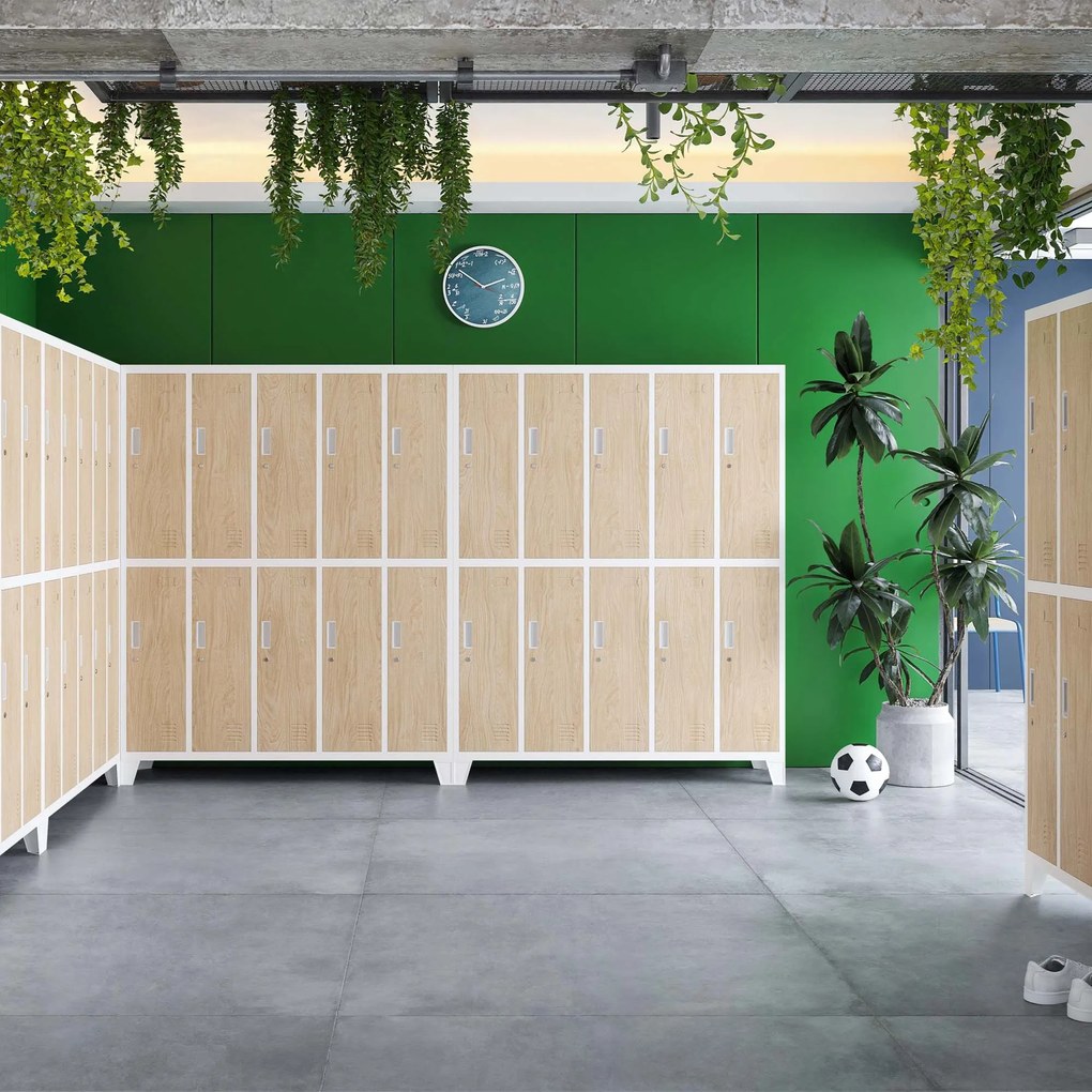 Šatní skříň 10-dveřová, bílá/dub sonoma, 1360x1720x450 mm: BARTEK Eco Design